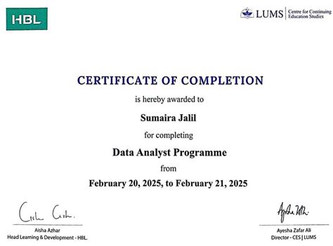 Dataanalytics Lums Professionaldevelopment Learning Datascience Sumaira Jalil