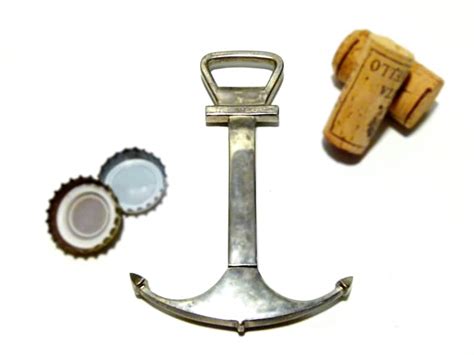 1 Vintage Anchor Brass Bottle Opener And Corkscrew 50s Etsy