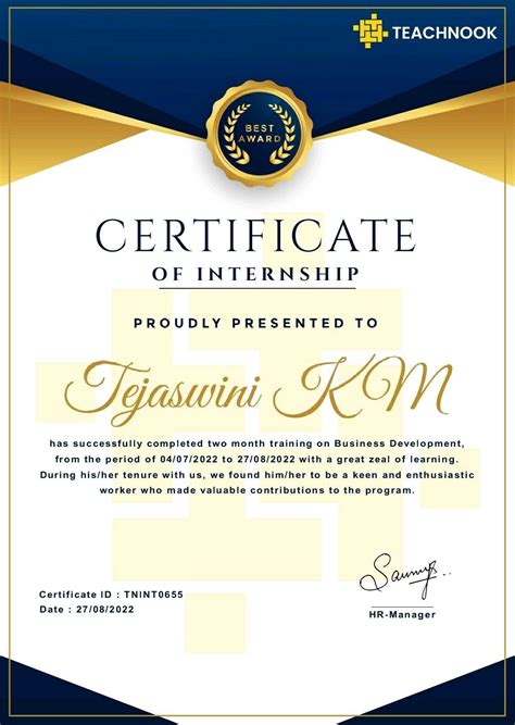 Successfully Completed My 2months Internship At Teachnook Company Tejashwini Teju