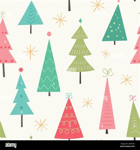 Christmas Tree Pattern Background Vector Festive Illustration Stock