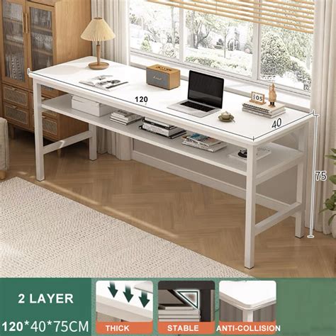 Kekee [new] 140cm 160cm Double Layer Home Office Table Computer Table