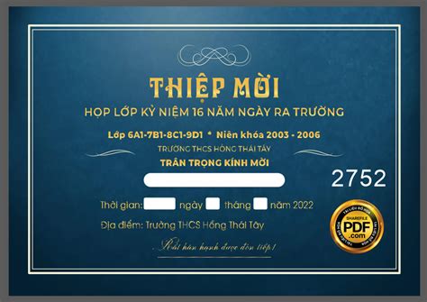 Tổng Hợp Giấy Mời Thư Mời Họp Lớp File Corel Thư