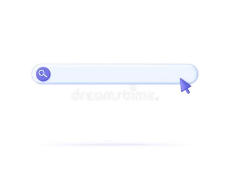 3d search bar illustration navigation and search concept stock vector illustration of white