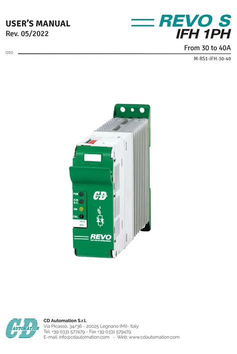 cd automation revo s ifh 1ph user manual pdf download manualslib