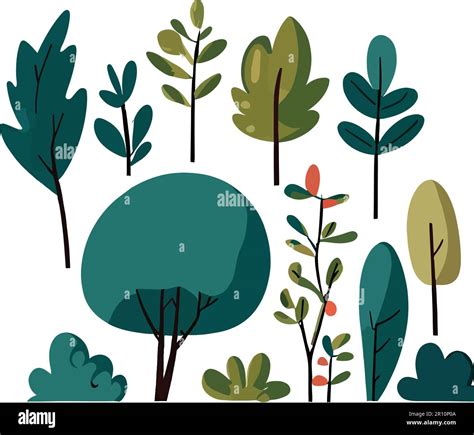 Wonderful Flat Shrub Forest Frame Floral Vector Stock Vector Image And Art Alamy