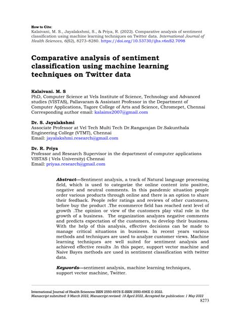 Pdf Comparative Analysis Of Sentiment Classification Using Machine Learning Techniques On