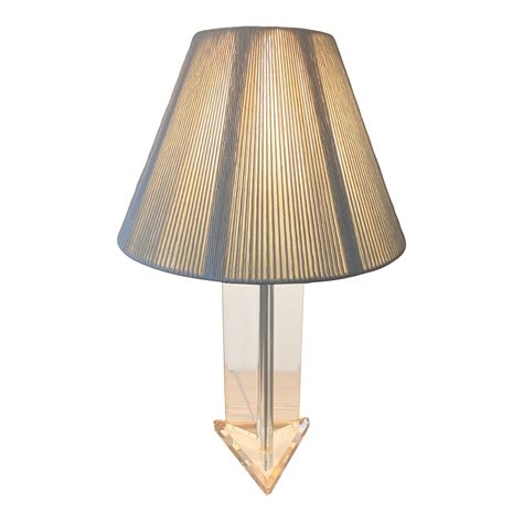 Vintage Lucite Lamp With Original String Shade Chairish