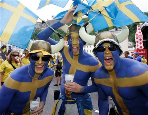 Best Football World Euro 2012 Sweden Fans Body Painting