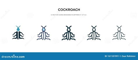 Cockroach Icon In Different Style Vector Illustration Two Colored And