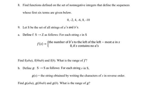 Solved Find Functions Defined On The Set Of Nonnegative Chegg