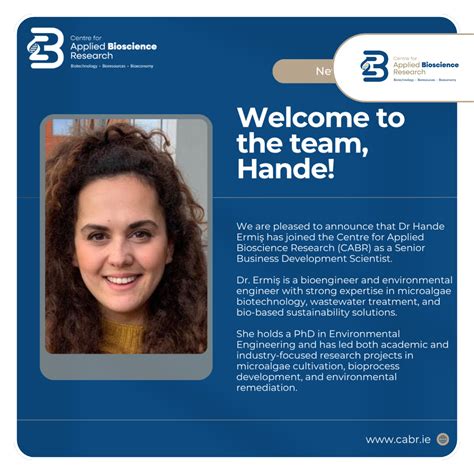 Welcome To The Team Hande Centre For Applied Bioscience Research