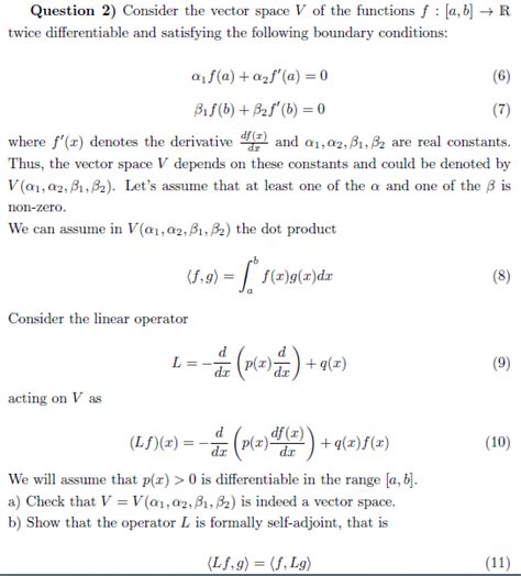 Question Consider The Vector Space V Of The Chegg Com