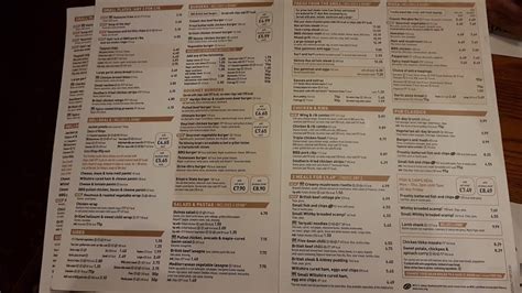 Menu At The Imperial Jd Wetherspoon Pub And Bar Exeter