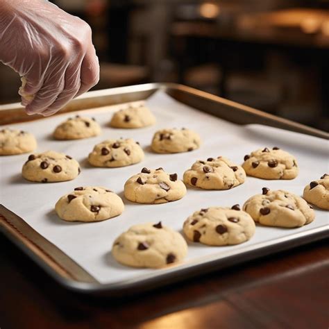 Premium Ai Image A Tray Of Cookies With Chocolate Chips On It