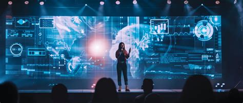 Premium Photo Successful Female Speaker Deploys A Remote Control