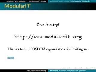 ModularIT At FOSDEM PPT