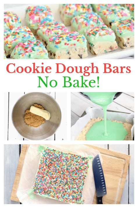 No Bake Cookie Dough Bars With White Chocolate Chips Happy Home Diy
