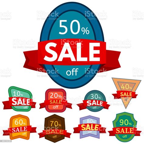 다른 9 할인 스티커 세트 가격에 대한 스톡 벡터 아트 및 기타 이미지 가격 감소 개선 Istock