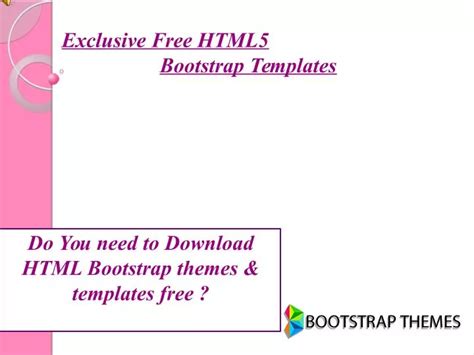 Ppt Exclusive Free Html5 Bootstrap Templates Powerpoint Presentation Id 7453010