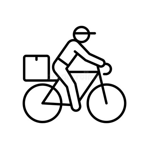 Courier Delivery By Bicycle Icon Shipping Fast Deliveryman Riding Bike