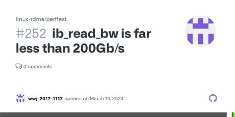 Ibreadbw Is Far Less Than 200gbs · Issue 252 · Linux Rdmaperftest