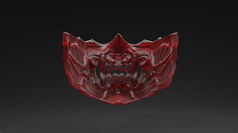 3d Printable File Oni Mask 4 Stl File Kawaii Wong
