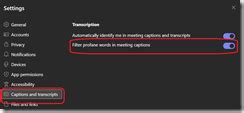 Teams You Can Now Enable Profanity Filter For Live Caption