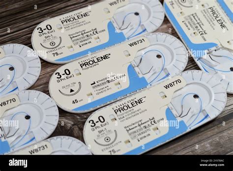 Cairo Egypt October 13 2024 Ethicon Prolene Blue Color Suture 3 0