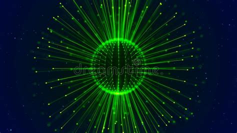 Data Visualization Abstract 3d Futuristic Sphere Particles And Energy Flowing Futuristic