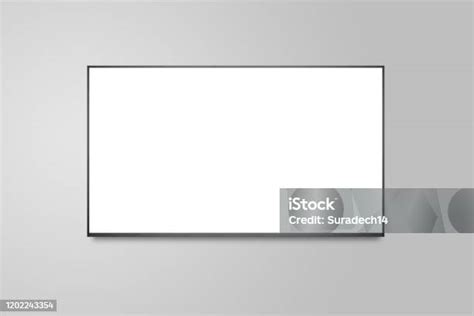 흰색 벽에 텔레비전 Tv 4k 평면 화면 Lcd 또는 Oled 플라즈마 현실적인 그림 화이트 블랭크 Hd 모니터 모형 텔레비전에 대한 스톡 사진 및 기타 이미지 Istock