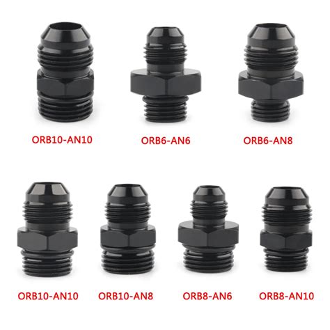 Male Adapter Fitting Black Orb 6 Orb 8 Orb 10 O Ring Boss To An6 An8