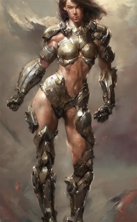 Muscular Full Armored Girl By Daniel Gerhartz Stable Diffusion