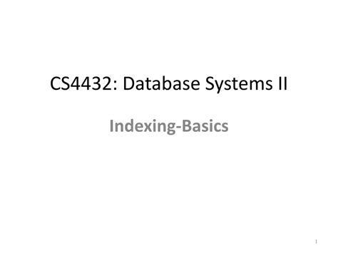 Ppt Cs4432 Database Systems Ii Powerpoint Presentation Free