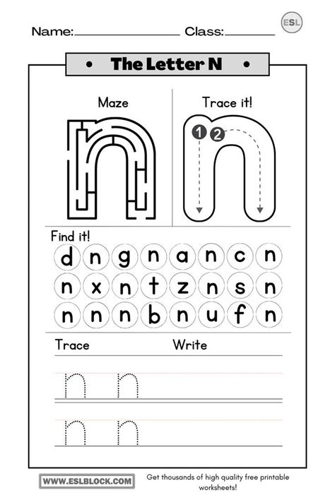 Tracing The Letter N Worksheets Artofit