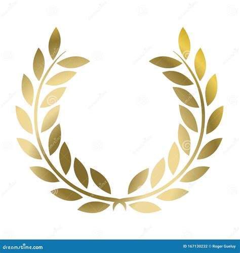 Gold Laurel Wreath Vector Isolated On White Background Stock Vector
