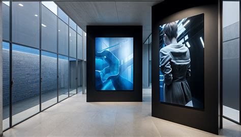 Modernist Exterior Shot Create An Of A High Tech Pavilion With A Dark Immersive Atmosphere Th