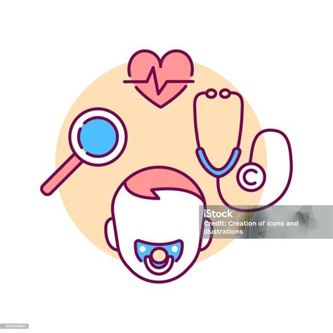 新色學顏色線圖示兒科保健標誌新生兒護理網頁移動應用程式促銷的象形圖ui Ux Gui 設計項目向量圖形及更多健保和醫療圖片 Istock