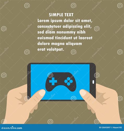 Hand Holding Smart Phone The Screen Icon Game Controller Stock Vector