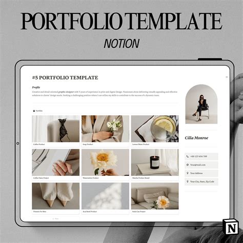 Notion Portfolio Template Resume Digital Customizable Notion Template For Creative Portfolios