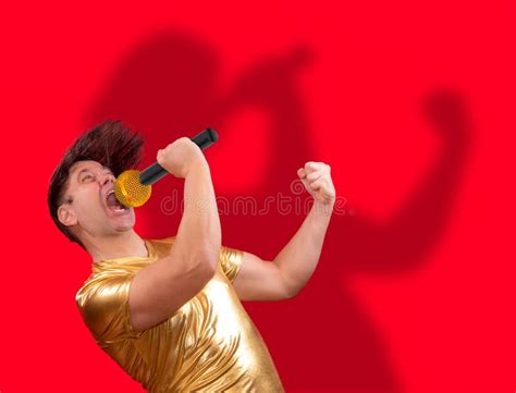 Shadow Of Singer In Light On The Stage Stock Image Image Of Broadway
