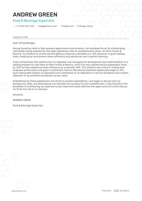 Restaurant Manager Cover Letter