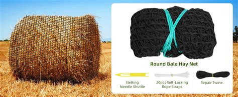 Amazon.com: LeadGoods 5x5ft Round Bale Hay Net for Horses, Large Thick & Durable Nylon Knotless ...