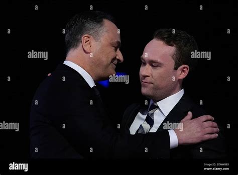 Second Gentleman Douglas Emhoff Hugs His Son Cole Emhoff During The