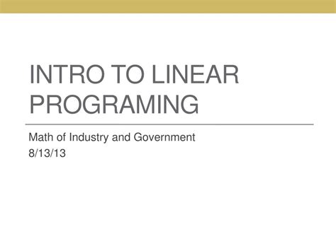 PPT Intro To Linear Programing PowerPoint Presentation Free Download ID 1903694