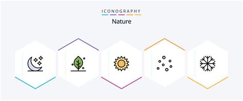 Nature 25 Filledline Icon Pack Including Weather Nature Chamomile Marine Air 19445522 Vector