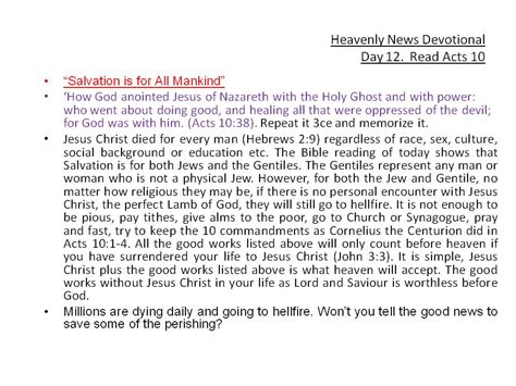 Heavenly News Daily Devotion Paradise Resurrection Ministries