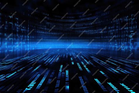 Premium Photo Binary Code On A Dark Blue Background Computer
