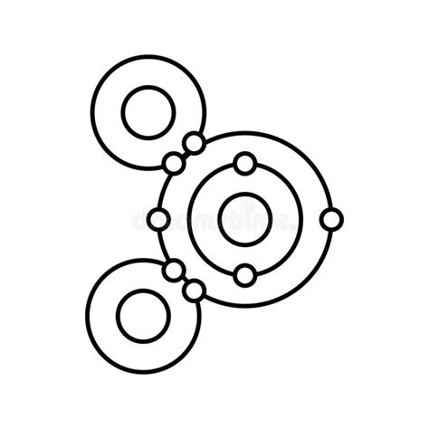 Atom Molecular Structure Line Icon Vector Illustration Stock Vector Illustration Of Black