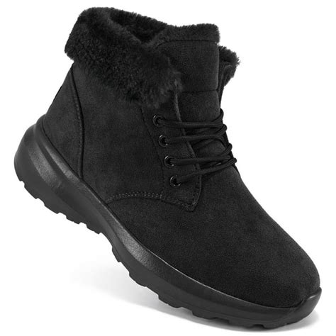 Ecetana Women Winter Snow Boots Warm Faux Fur Lined Ankle Booties