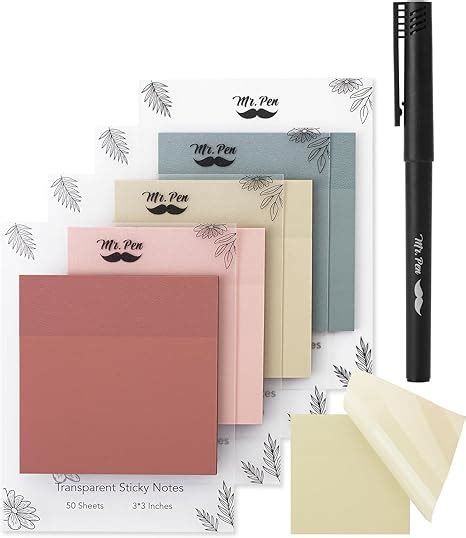 Amazon Mr Pen Transparent Sticky Notes X Sheets